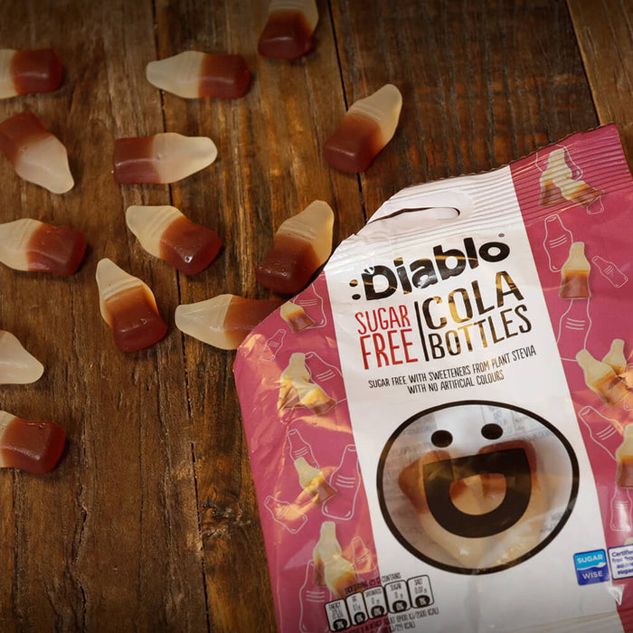 Diablo Cola Bottles 75g. som är sockerfri
